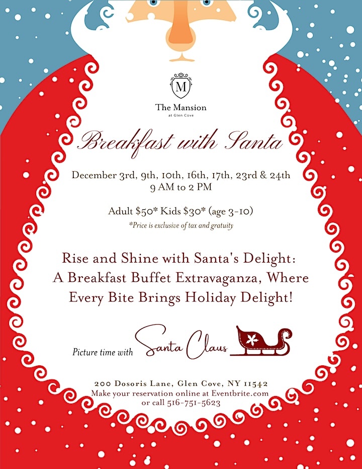 Breakfast with Santa at The Glen Cove Mansion - Long Island Restaurants
