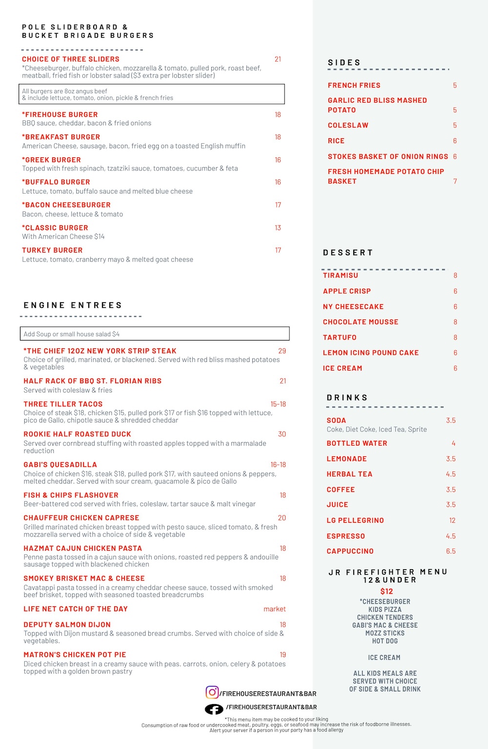 Firehouse Restaurant & Bar in Sound Beach Releases Menu, Announces ...