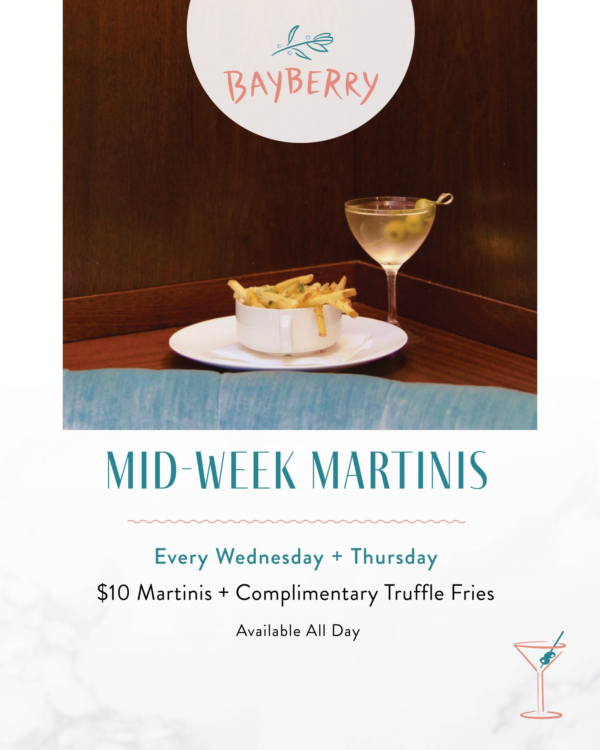 Mid-Week Martinis at Bayberry - Long Island Restaurants
