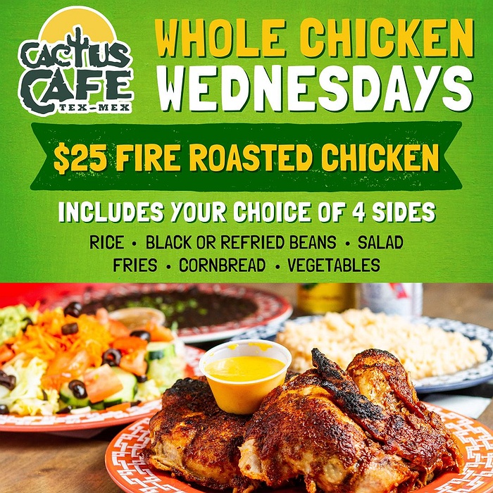 Cactus Cafe’s $25 Fire Roasted Chicken Family Meal - Long Island ...